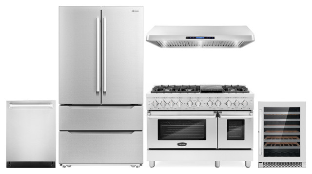 5PC Kitchen Package with 48" 240V Dual Fuel Range & 48" Under Cabinet ...