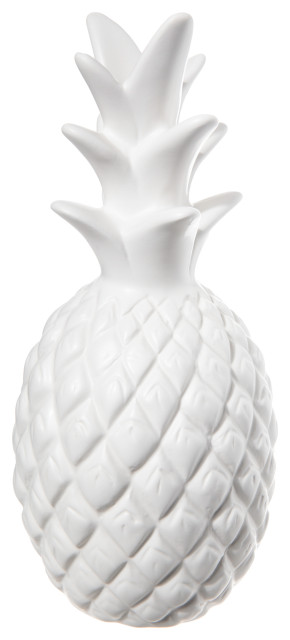 pineapple Ceramic Figurine Matte White Finish - Tropical - Decorative ...