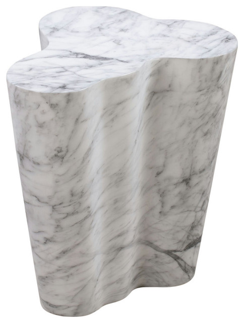 TOV Furniture Slab Marble Tall Side Table - Traditional - Side Tables ...
