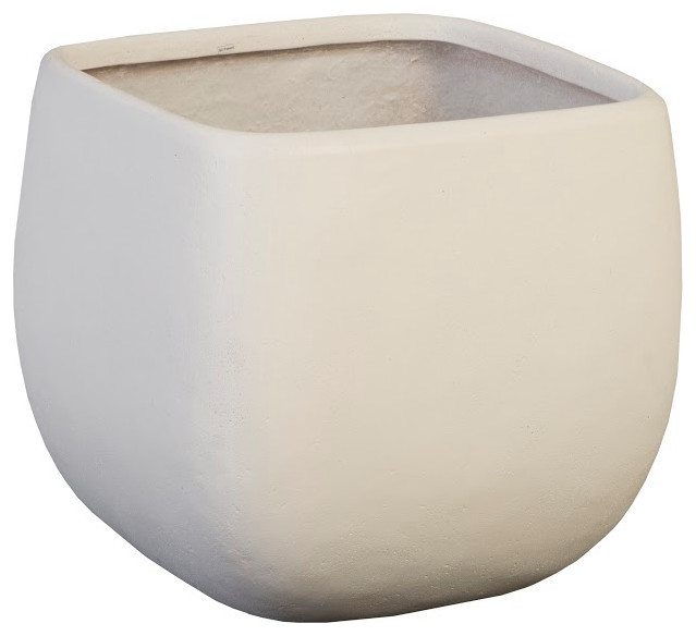 Ampere Planter, White, Small - Transitional - Outdoor Pots And Planters ...