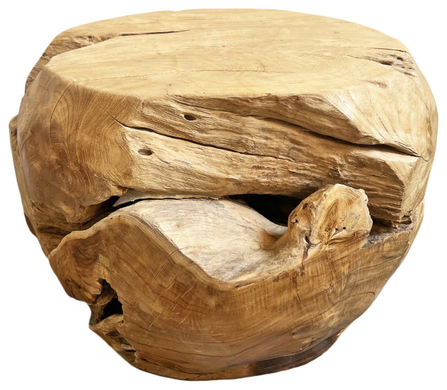 Raw Teak Root Ball Stool 5 - Rustic - Side Tables And End Tables - by ...