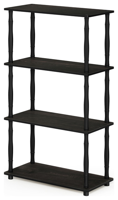 4-Tier Multipurpose Shelf Display Rack, Classic Tubes, Espresso/Black ...
