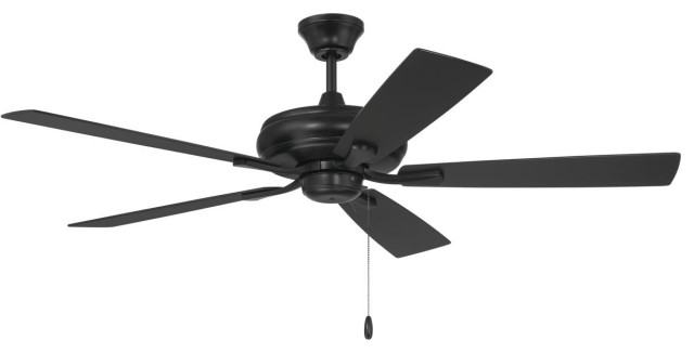 Eos 52 in. Indoor Ceiling Fan, Flat Black, Flat Black/Greywood ...