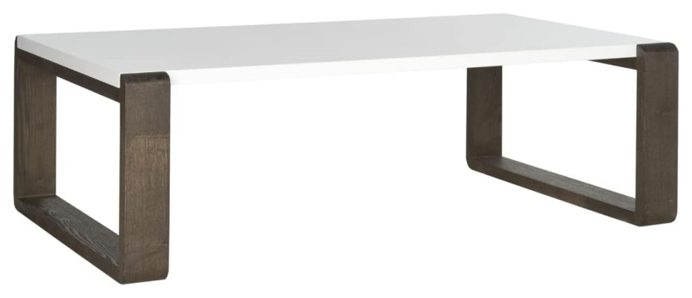 Modern Coffee Table, Square Wooden Legs With Rectangular Top ...