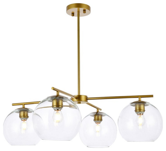Opus 4 Lights Brass Pendant, 30.70" - Contemporary - Pendant Lighting ...