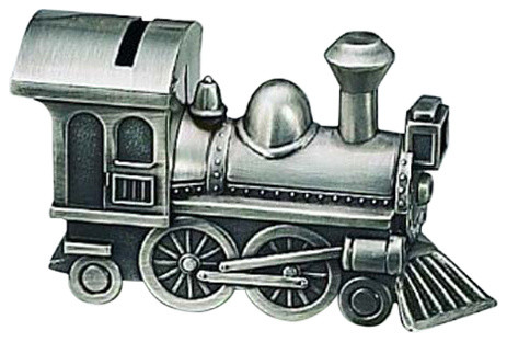 Leeber Pewter Train Money Bank - Traditional - Piggy Banks - by Silver ...