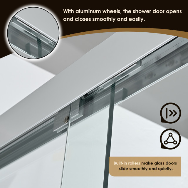 Ennis By Pass Framed Tub Door with Clear Glass, 60" W X 58" H ...