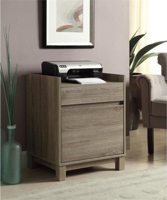 Atlin Designs Modern Wood Filing Cabinet with 2 Drawers in Gray ...
