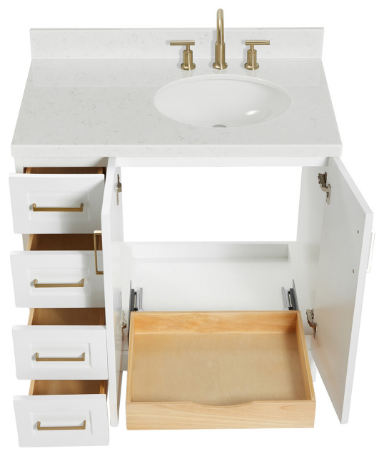 Ariel Taylor 36" Right Offset Single Oval Sink Bathroom Vanity ...