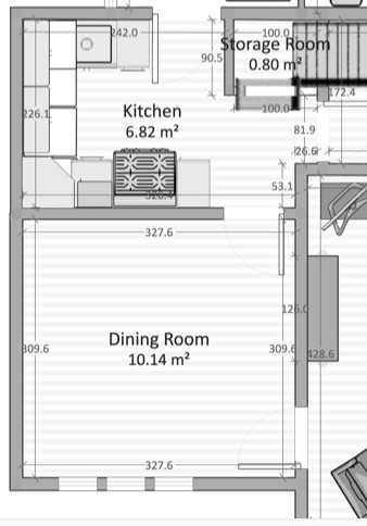Best layout for family kitchen / dining space in 5.5m x 3.2m room ...