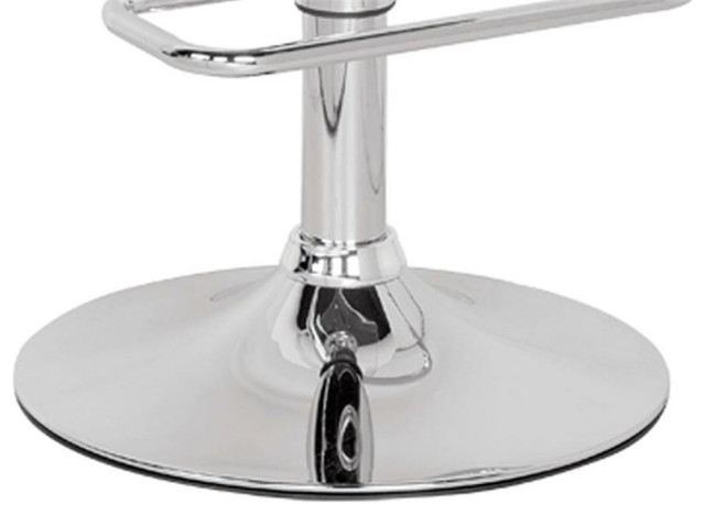 Home Square 26" Modern Metal Adjustable Stool with Swivel in Clear ...