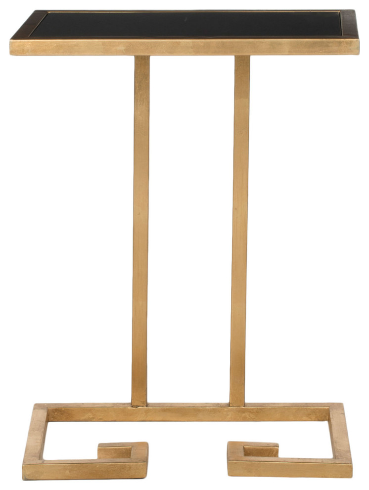 William Gold Leaf Accent Table Gold/Black - Contemporary - Side Tables ...