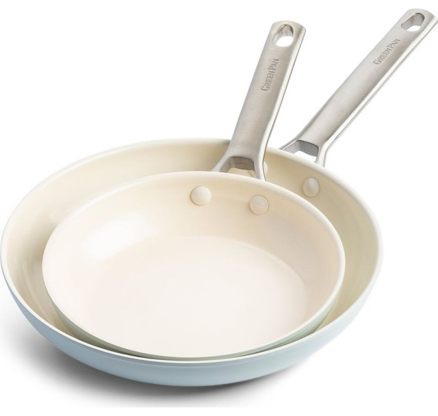 GreenPan Padova Collection 8" & 10" Open Frypan Set | Light Blue ...