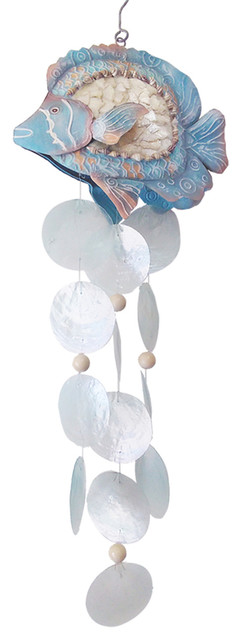 Tropical FIsh Chime with Shell Embellishment - Beach Style - Wind ...