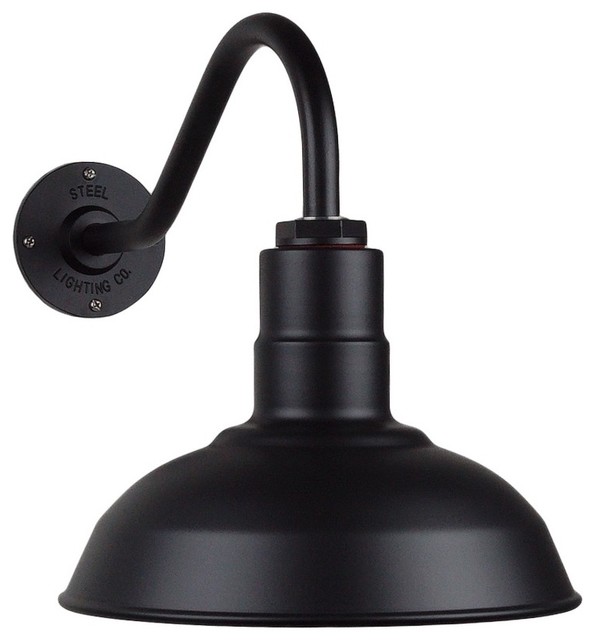 12" Modern Farmhouse Barn Light with 16" Gooseneck, The Westchester ...