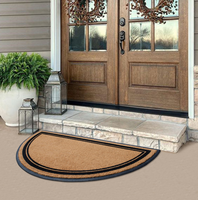 A1HC Natural Coir & Rubber Hand Flocked Large Door Mat 36"x72" Durable ...