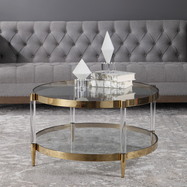 Uttermost Kellen Glass Coffee Table - Midcentury - Coffee Tables - by ...
