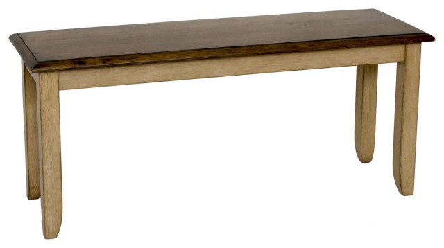 Sunset Trading Brook 42" Dining Bench, Two Tone Light Brown Wood ...