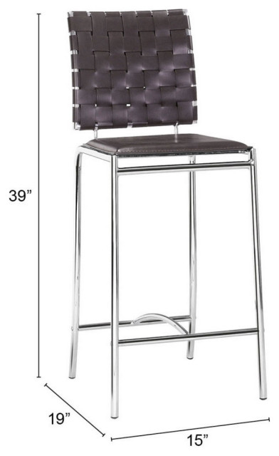 Criss Cross Counter Stool (Set of 2) Espresso - Modern - Bar Stools And ...