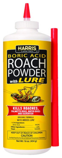 Harris HRP-16 Boric Acid Roach Powder with Lure, 16 Oz - Housekeeping ...