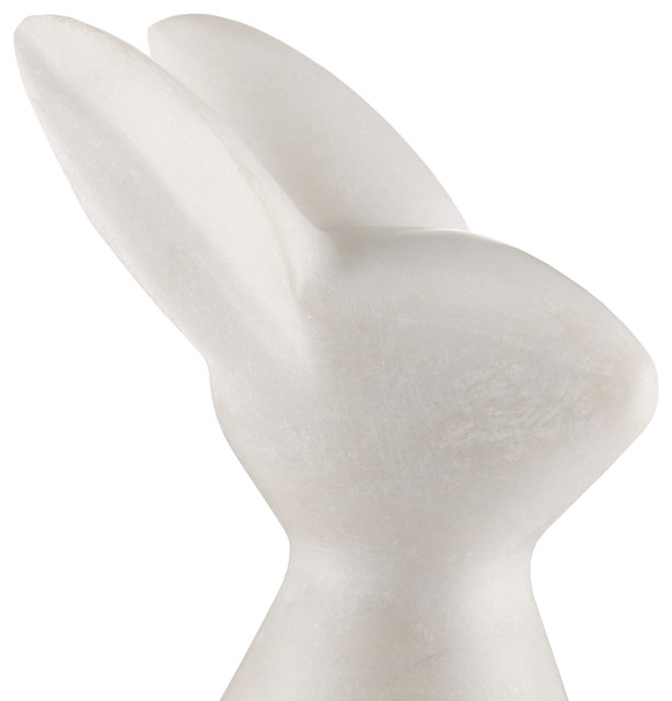 White Marble Rabbit - Farmhouse - Decorative Objects And Figurines - by ...