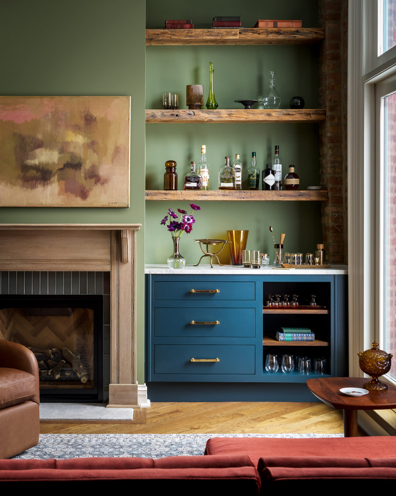 O'Brien Harris Cool & Colorful - Transitional - Home Bar - Chicago - by ...