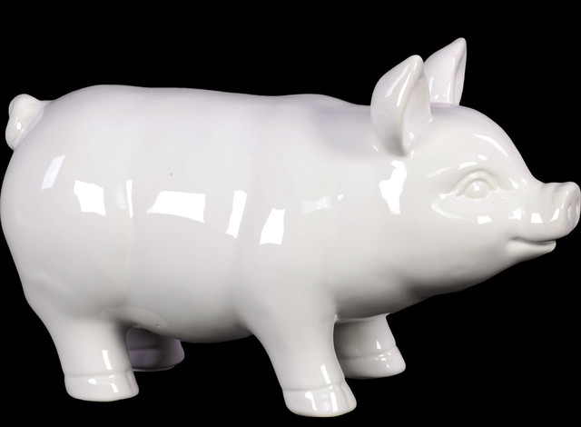 Ceramic Pig Figurine, Large - Farmhouse - Decorative Objects And ...
