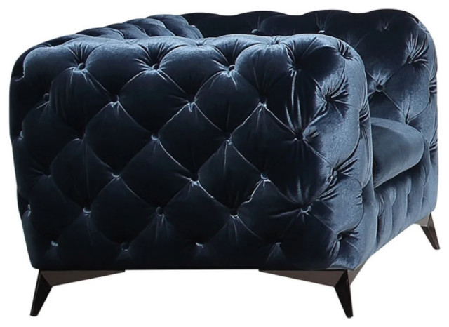 Slader Modern Blue Fabric Chair - Midcentury - Armchairs And Accent ...