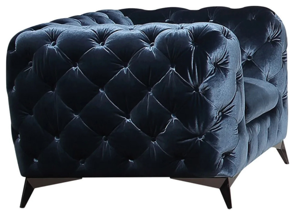 Slader Modern Blue Fabric Chair - Midcentury - Armchairs And Accent ...