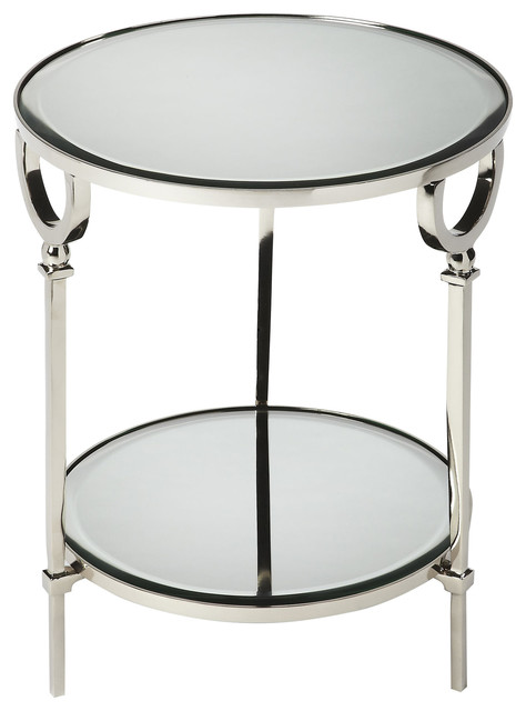 Butler Jolene Metal & Mirror End Table - Contemporary - Side Tables And ...