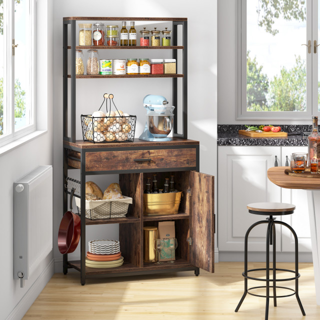 6-Tier Bakers Racks for Kitchens With Cabinet and With Drawers ...