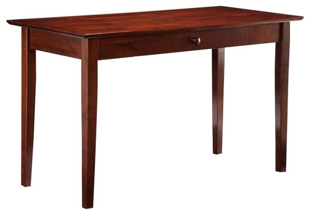 Pemberly Row Mid-Century Solid Wood Writing Desk with Storage Drawer in ...