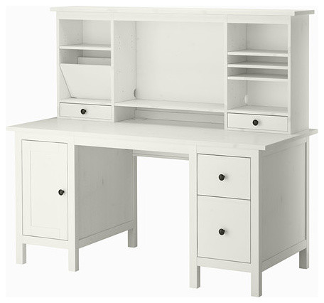 HEMNES Desk with add-on unit - Contemporary - Desks And Hutches - by IKEA