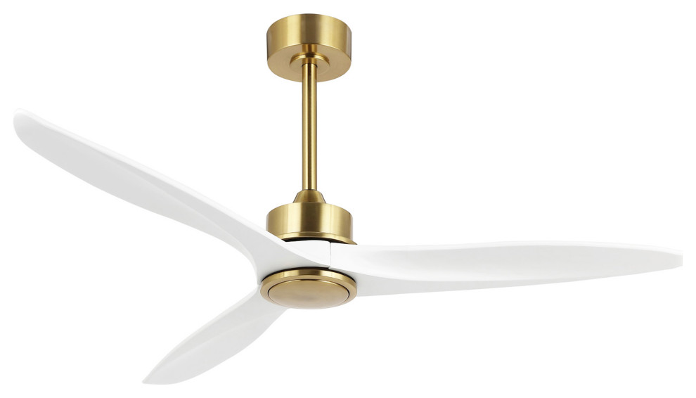 52" Solid Wood 3-Blade Propeller Ceiling Fan With Remote - Transitional ...