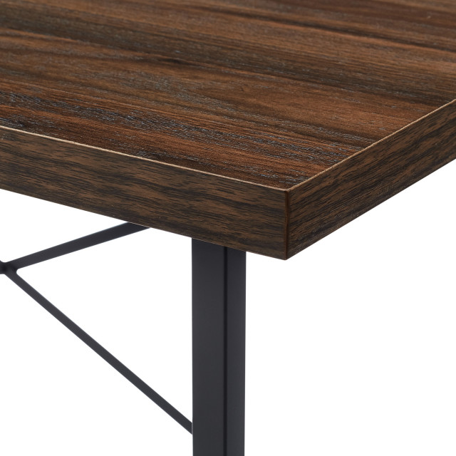 Urban Industrial Slat Back Metal-X Writing Desk, Dark Walnut ...