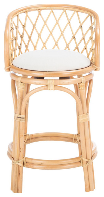 Safavieh Yuta Rattan Counter Stool, #N/A - Tropical - Bar Stools And ...