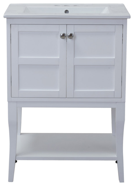 Mason Vanity, White and Chrome - Transitional - Bathroom Vanities And ...