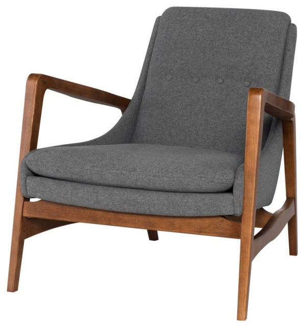 Erasmus Occasional Chair shale grey fabric - Midcentury - Armchairs And ...