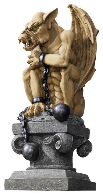 Ball And Chain Gargoyle - Traditional - Garden Statues And Yard Art ...
