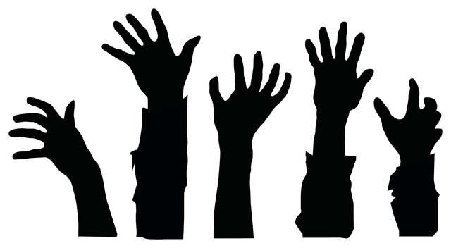 Artsy Canvas - Zombie Hands - Halloween Vinyl Decals - 48x24 Peel'N ...
