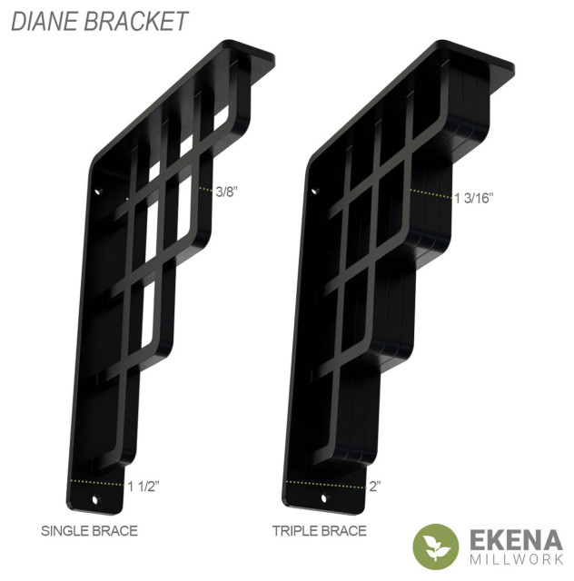 Diane Wrought Iron Bracket, 2"Wx10"Dx12"H - Transitional - Brackets ...
