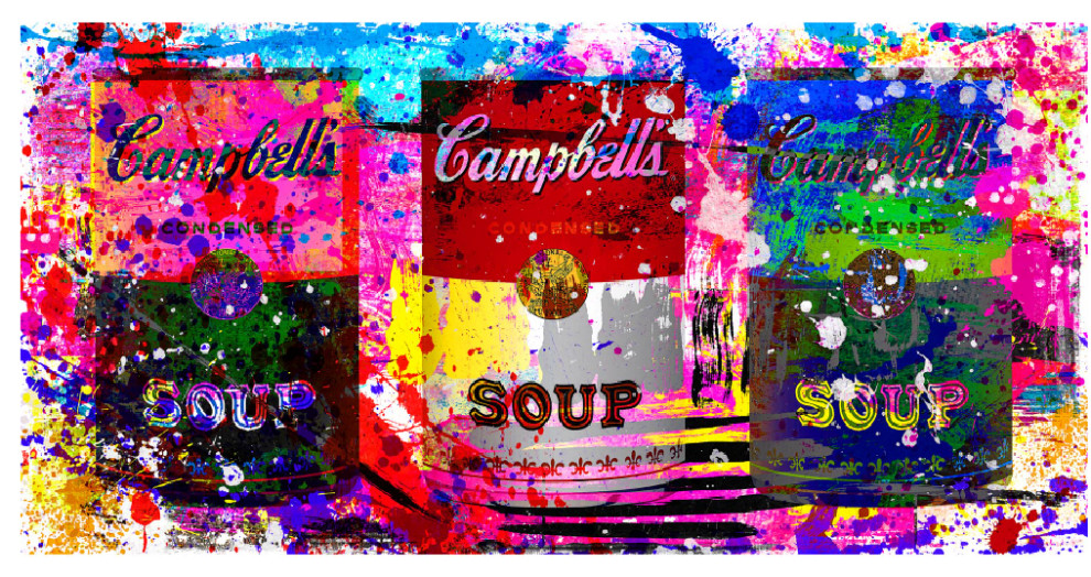 Multicolored Soup Cans Art Print | Andrew Martin Colorful Campbells ...