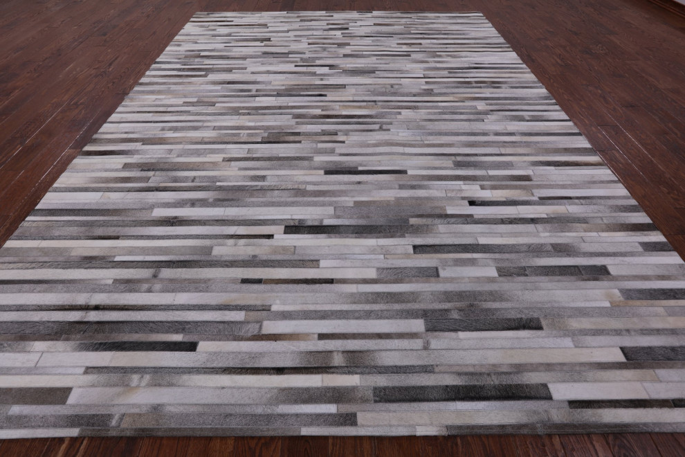 Natural Cowhide Hand Stitched Rug 9' 0" X 12' 0"- C1410, 9' 0" X 12' 0 ...