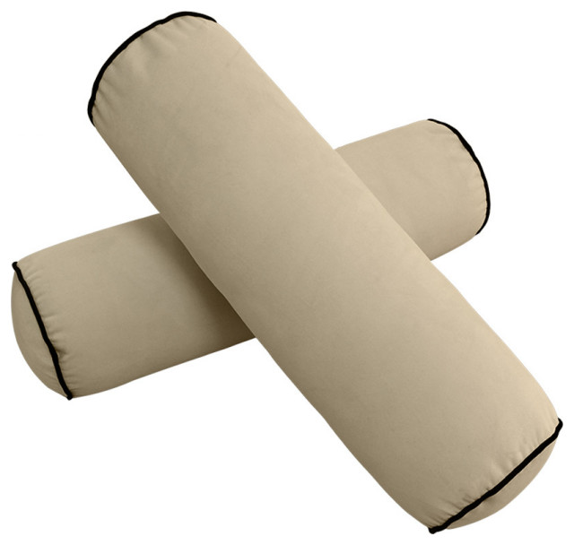 STYLE V2 Twin Velvet ContrastPipe Indoor Daybed Bolster Pillow |COVER ...