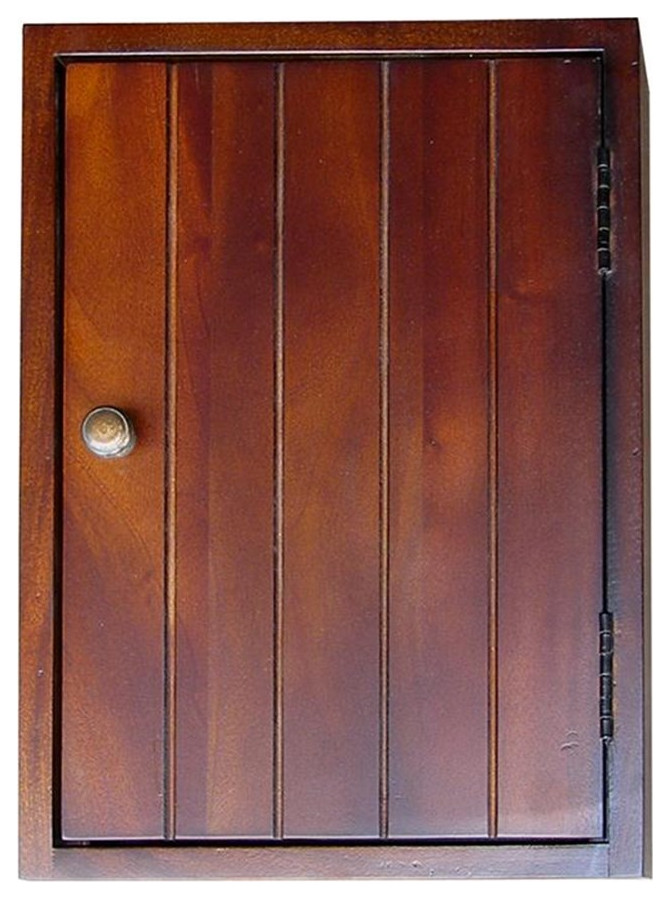 ORE International 14" Tall Modern Wood Key Holder Cabinet in Mahogany ...