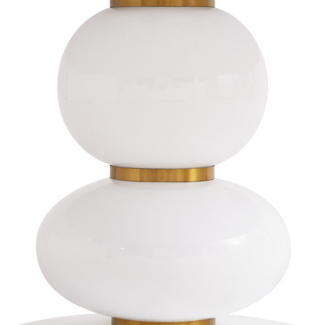 Puff Round 72" Dining Table, Modern White Gold Pedestal Base Kitchen ...