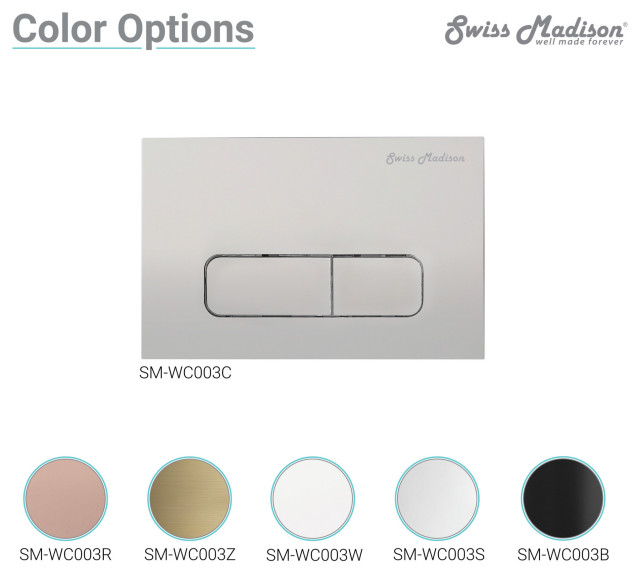 Swiss Madison SM-WC003 Wall Mount Dual Flush Actuator Plate - Bidet And ...