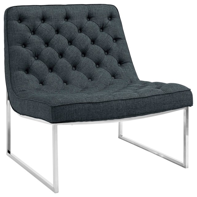 Modern Contemporary Urban Design Living Lounge Chair, Gray Gray, Fabric ...