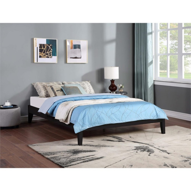 Coaster Hounslow Contemporary Wood Platform Queen Bed in Black ...