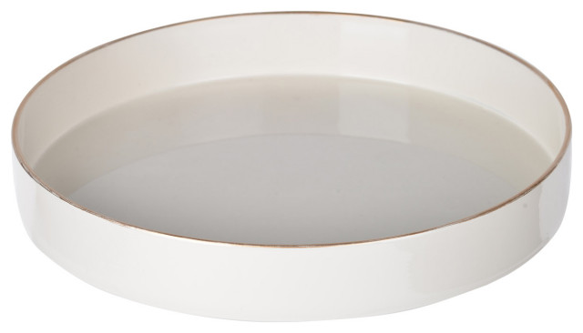 Mimosa Tray, Gloss White/Gold - Serving Trays - by GwG Outlet | Houzz